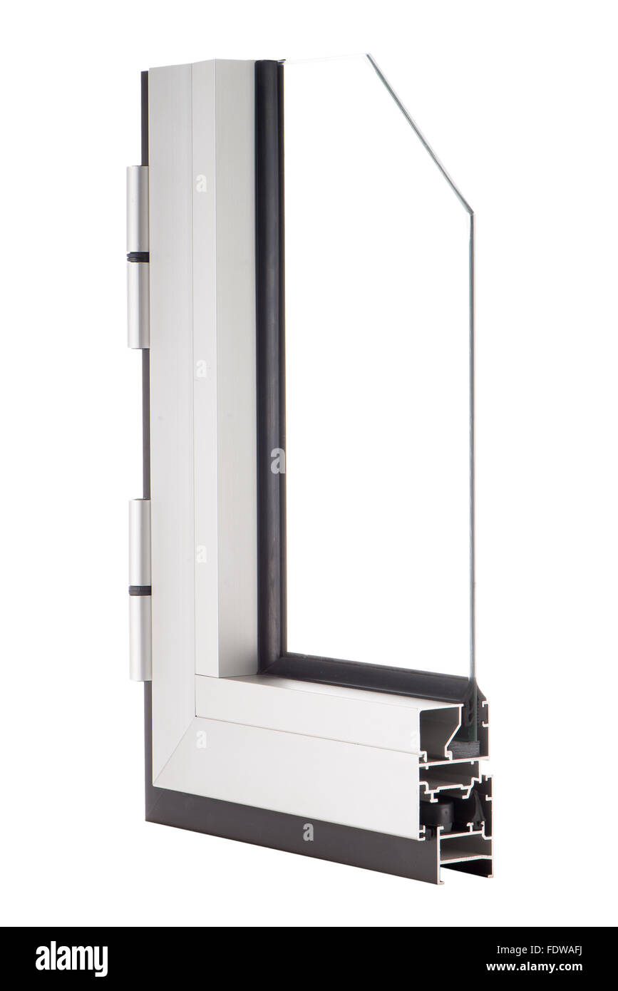 Aluminium window sample isolated on white background Stock Photo - Alamy