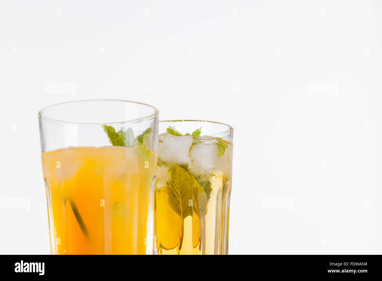 Home made healthy ice tea fruit juice drinks Stock Photo - Alamy