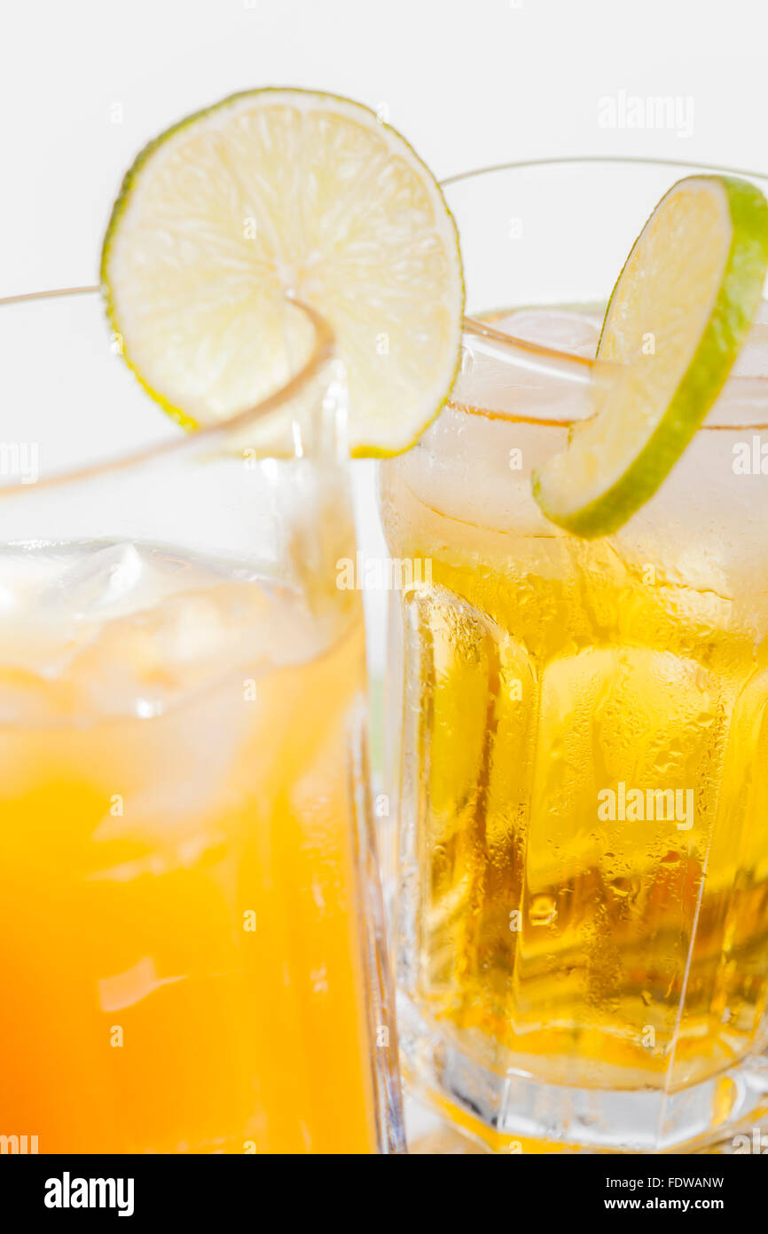 Home made healthy ice tea fruit juice drinks Stock Photo - Alamy