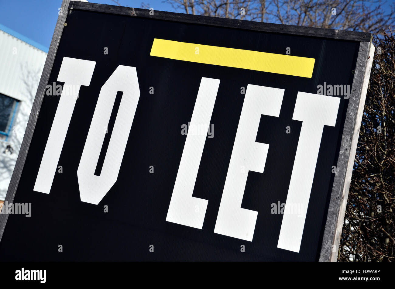 To Let Sign on an industrial estate in Hertford, England Stock Photo ...