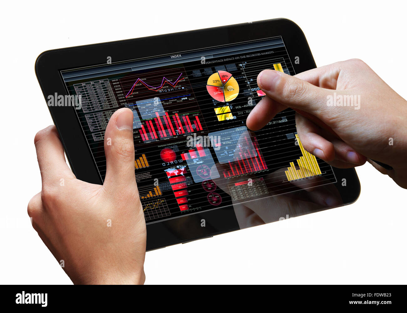 Modern computer technology in business illustration with wireless ...