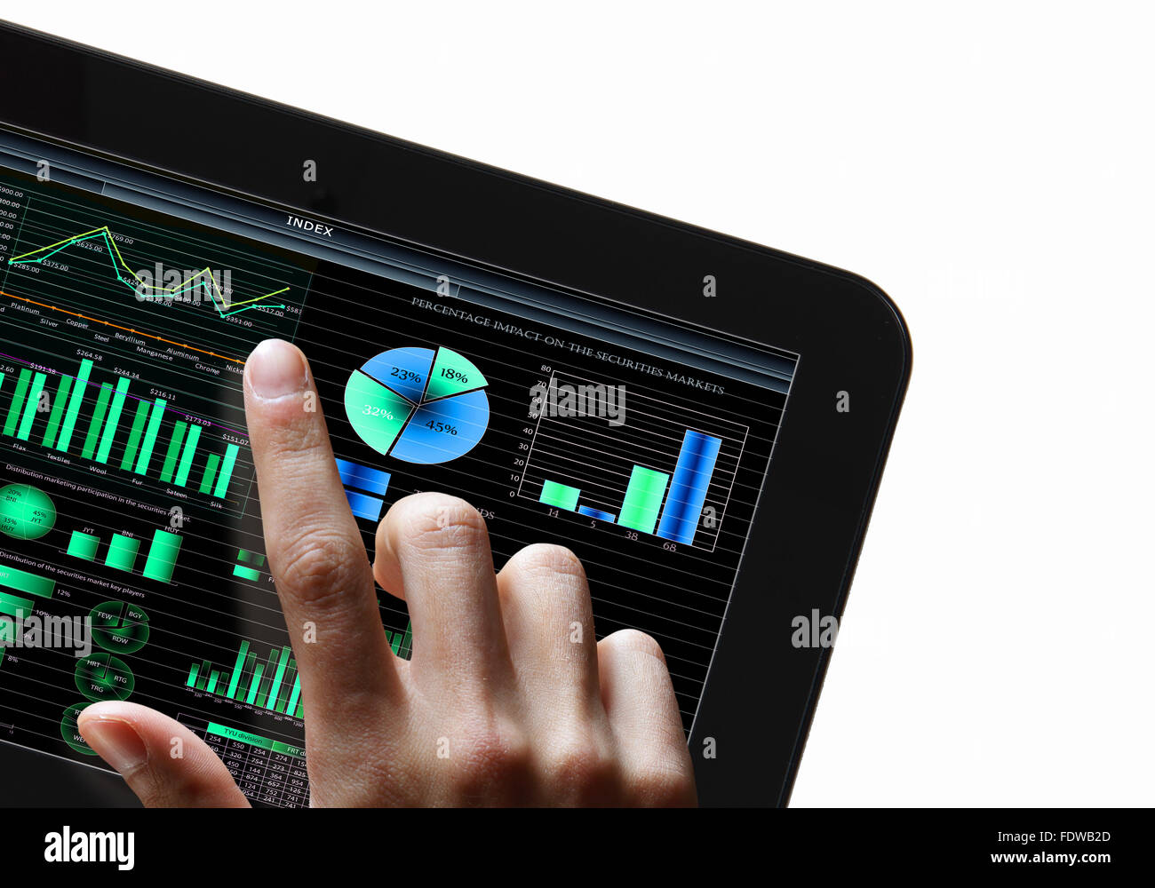 Modern computer technology in business illustration with wireless ...