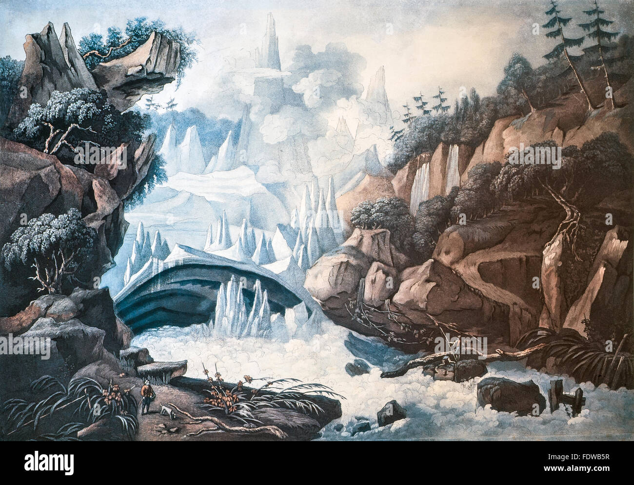 France Mont Blanc View of the source of the Arveyron and Glacier Louis ...