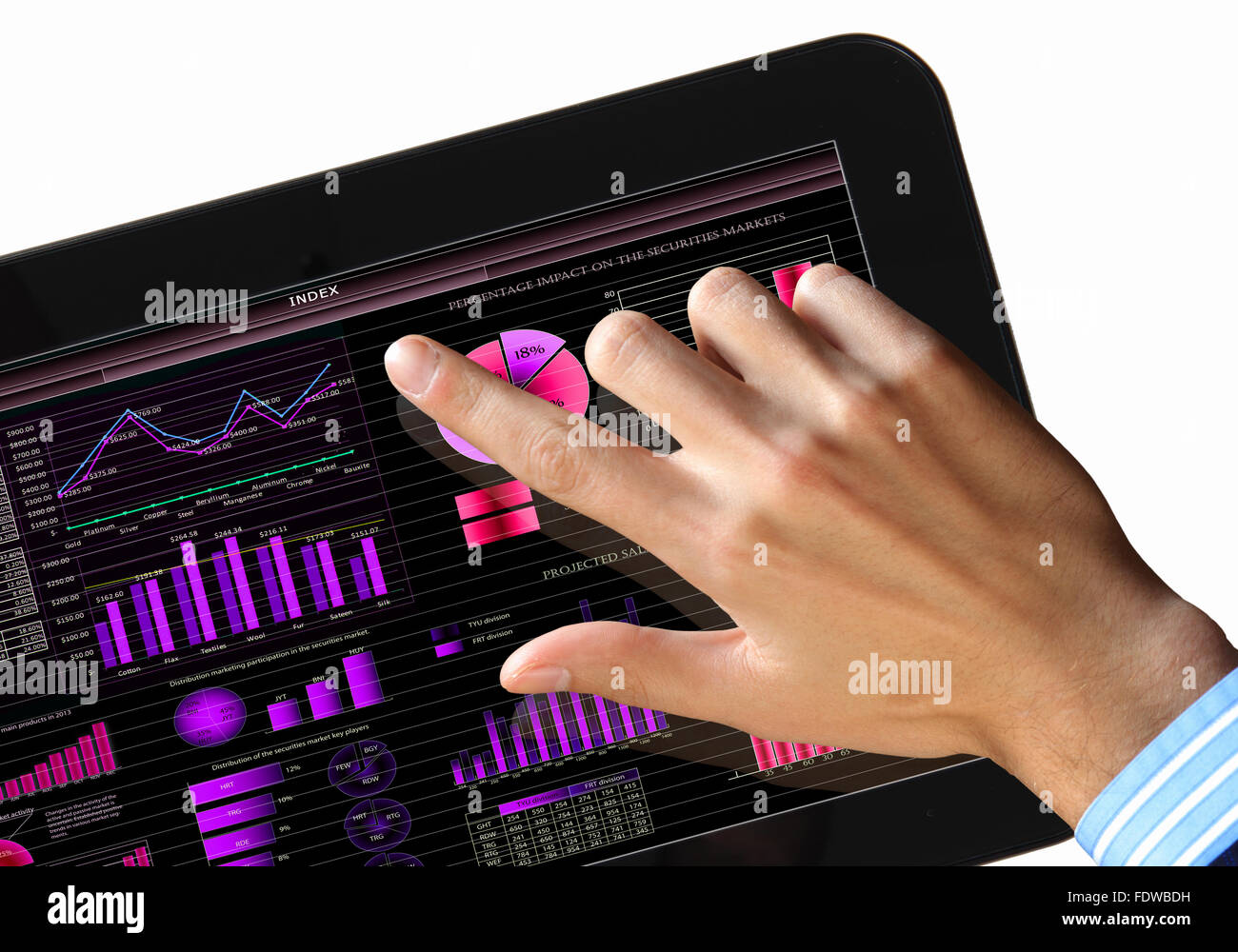 Modern computer technology in business illustration with wireless ...