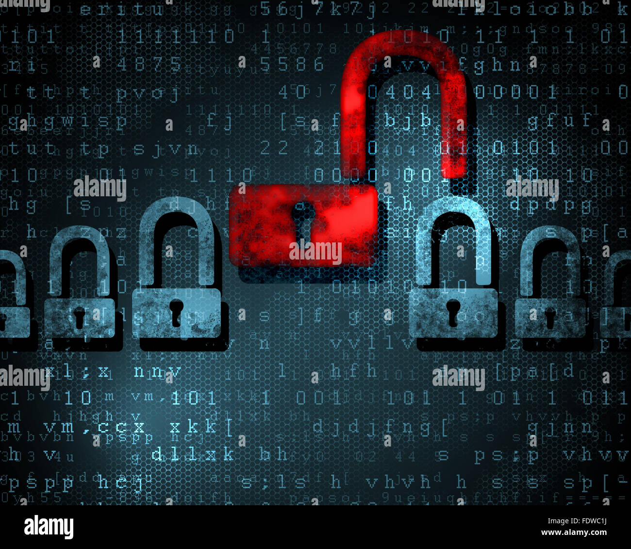Security concept: Lock on digital screen, illustration Stock Photo - Alamy