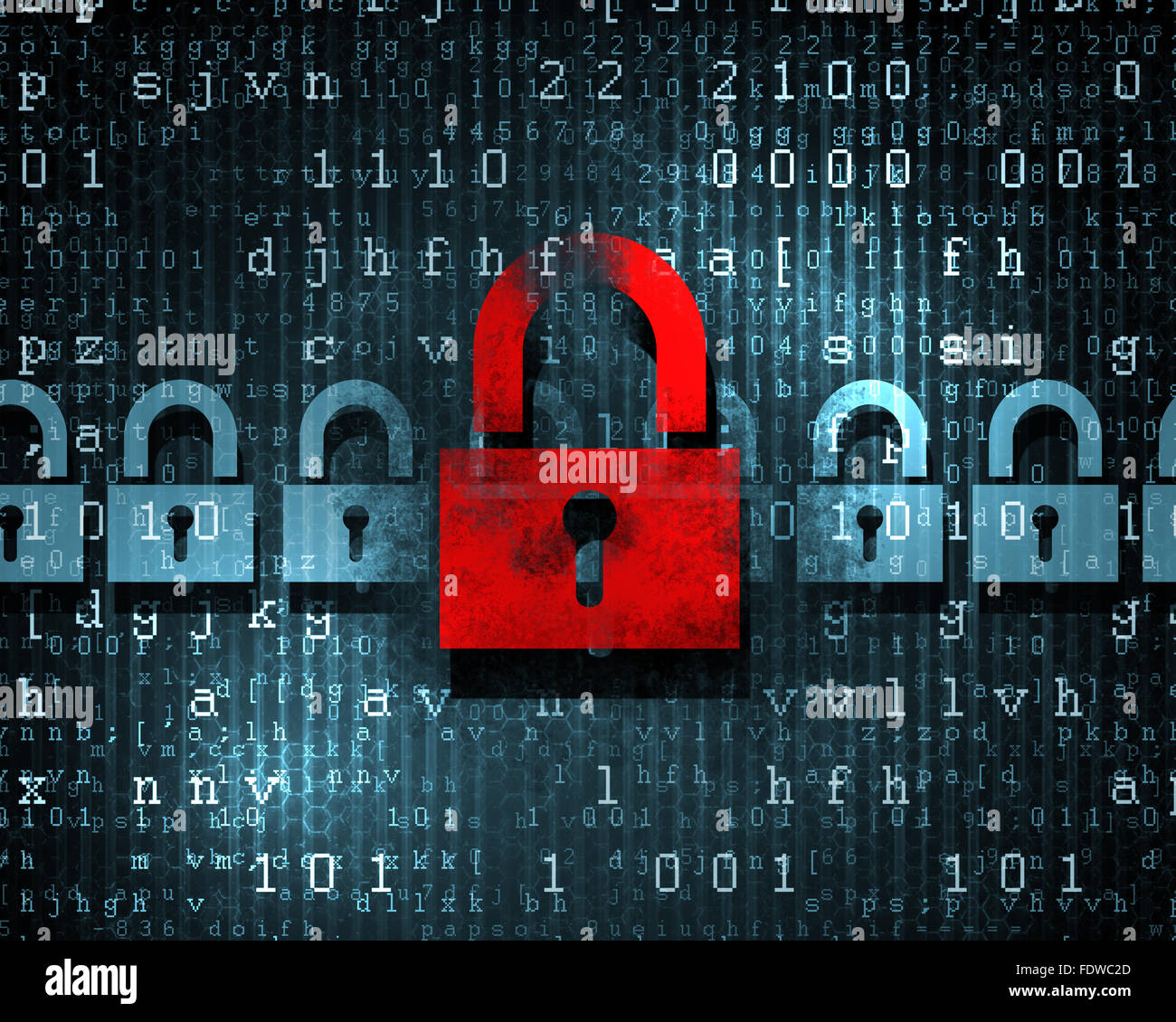 Security concept: Lock on digital screen, illustration Stock Photo - Alamy