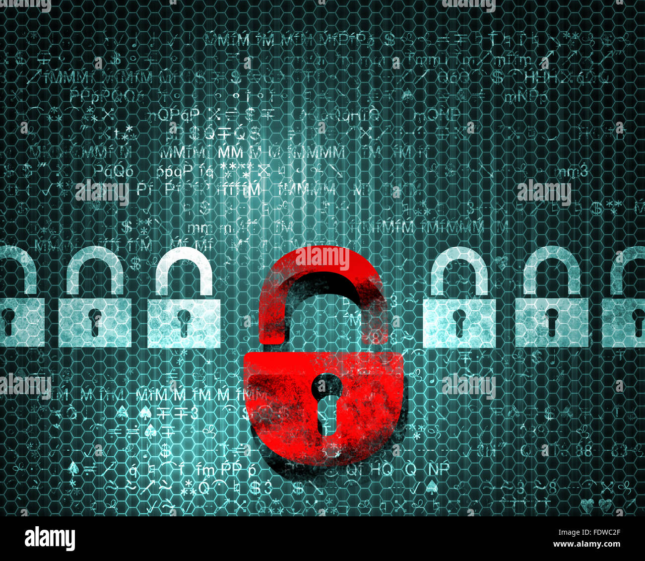 Security concept: Lock on digital screen, illustration Stock Photo - Alamy