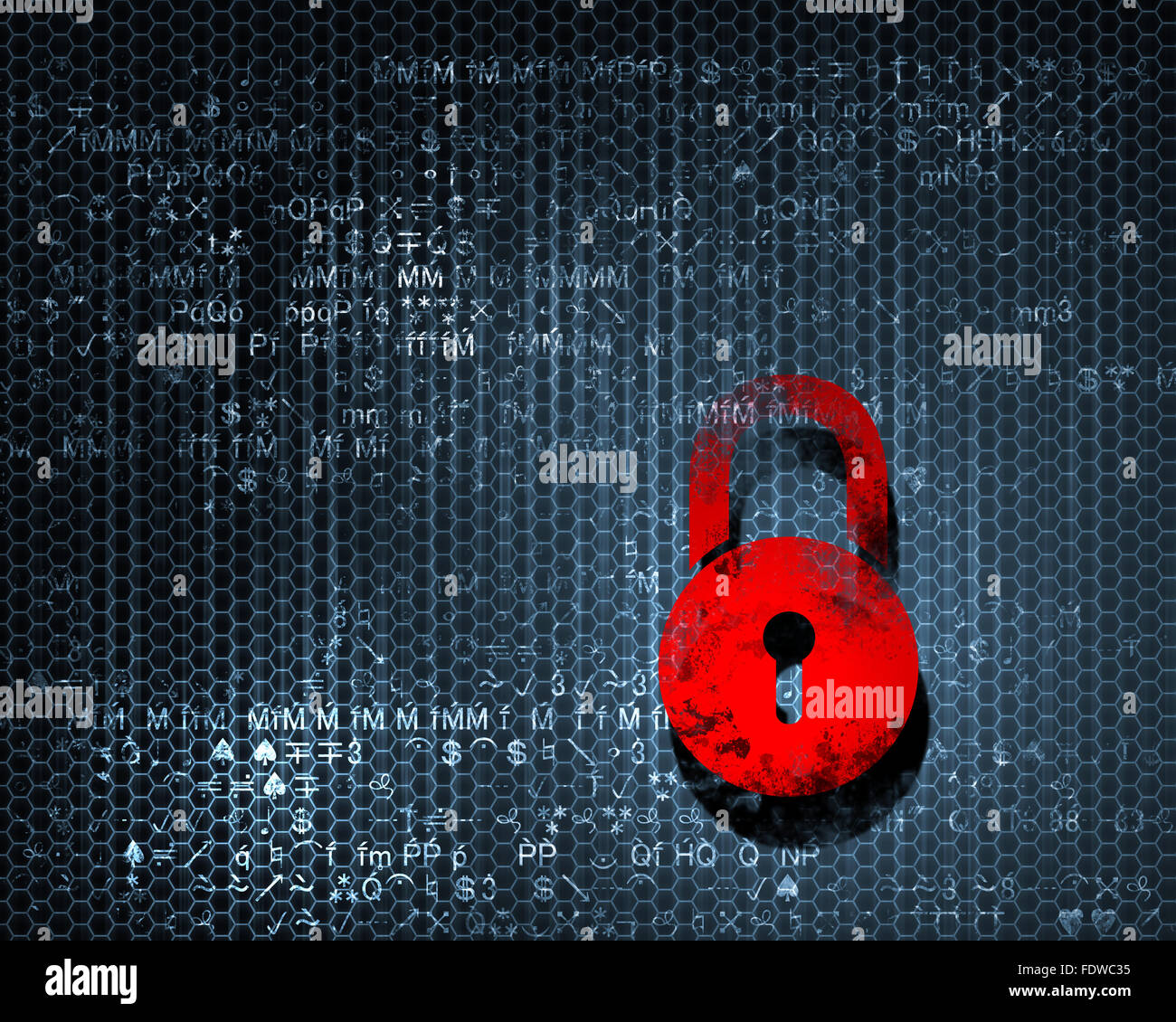 Security concept: Lock on digital screen, illustration Stock Photo - Alamy