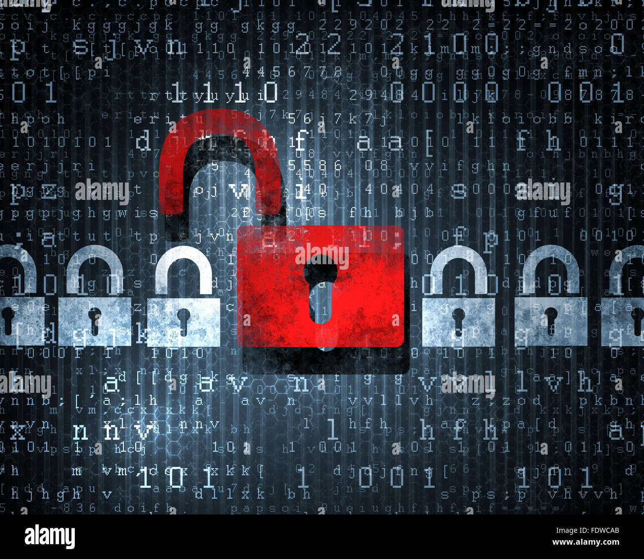 Security concept: Lock on digital screen, illustration Stock Photo - Alamy