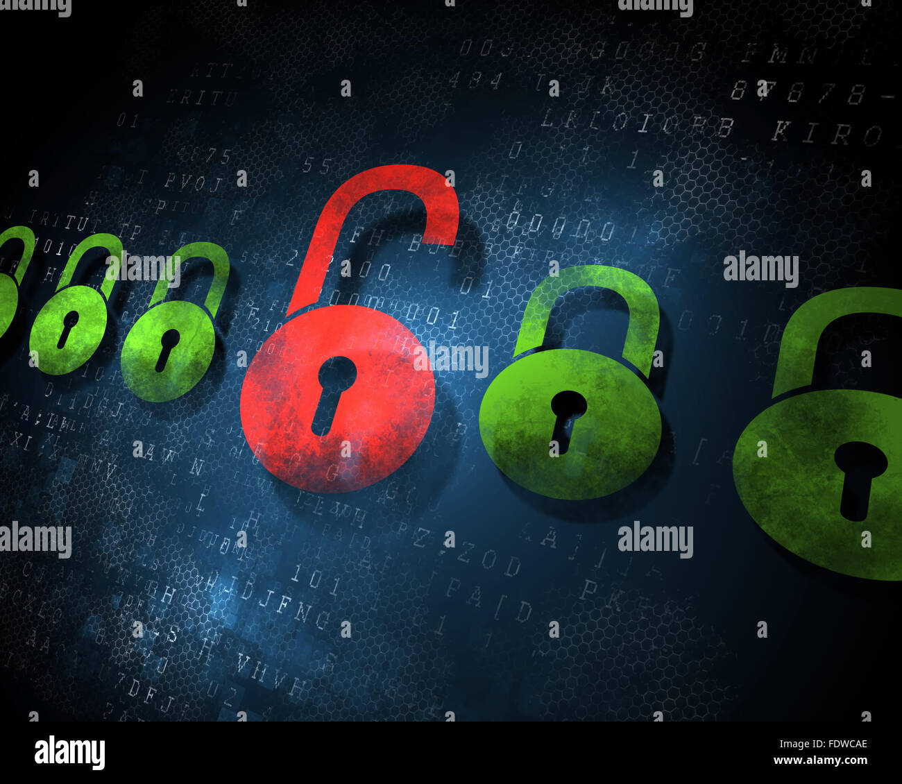 Security concept: Lock on digital screen, illustration Stock Photo - Alamy
