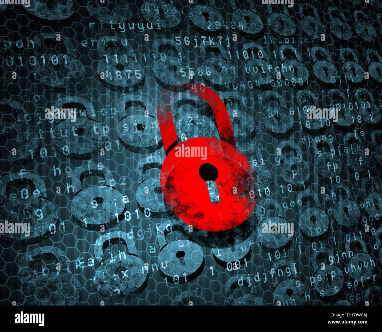 Security concept: Lock on digital screen, illustration Stock Photo - Alamy
