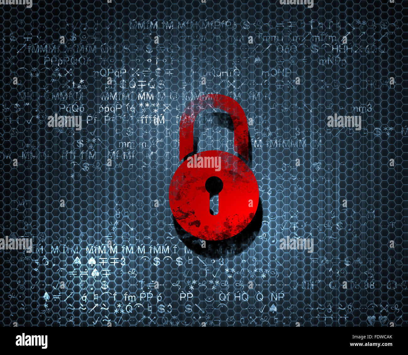 Security concept: Lock on digital screen, illustration Stock Photo - Alamy