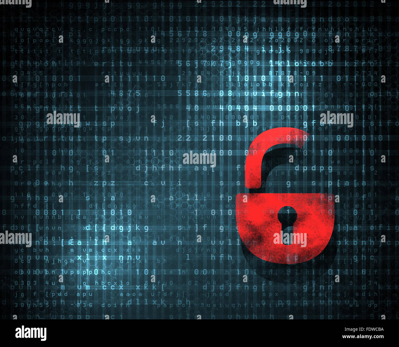 Security concept: Lock on digital screen, illustration Stock Photo - Alamy