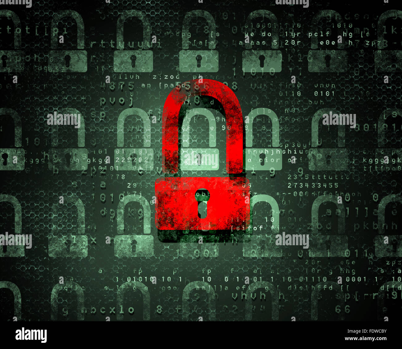 Security concept: Lock on digital screen, illustration Stock Photo - Alamy
