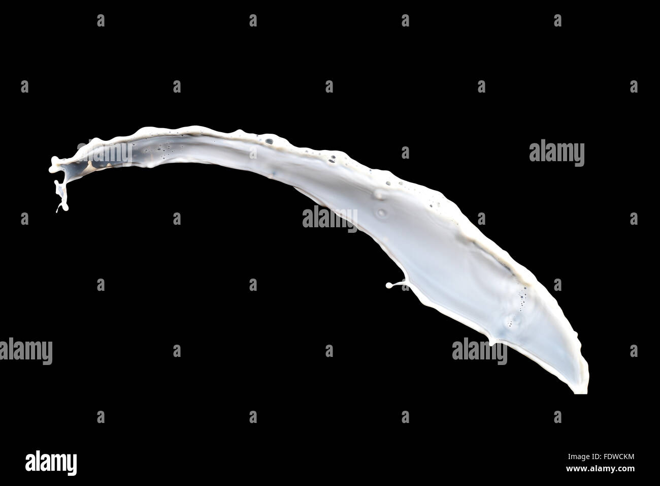 White milk splash isolated on black background Stock Photo - Alamy