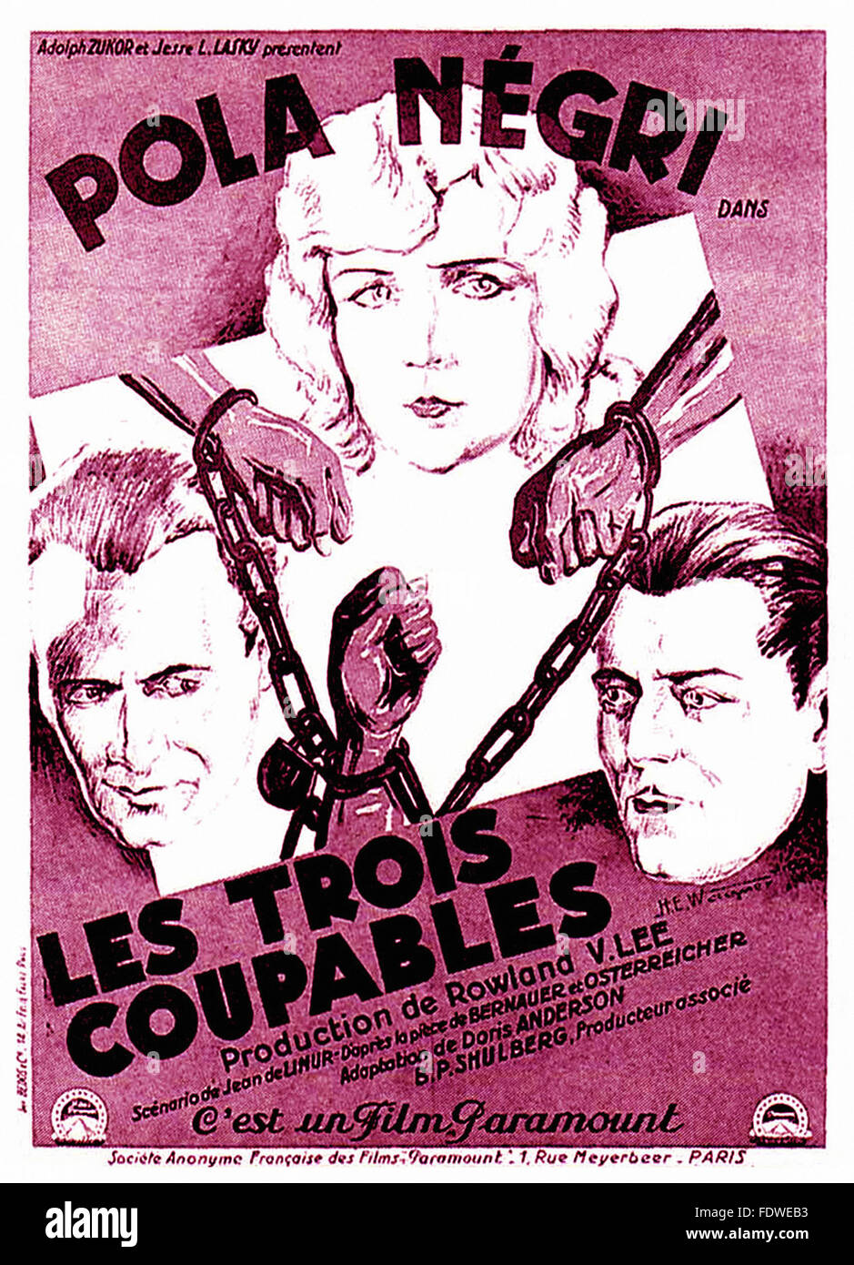 Three Sinners - French Movie Poster Stock Photo - Alamy