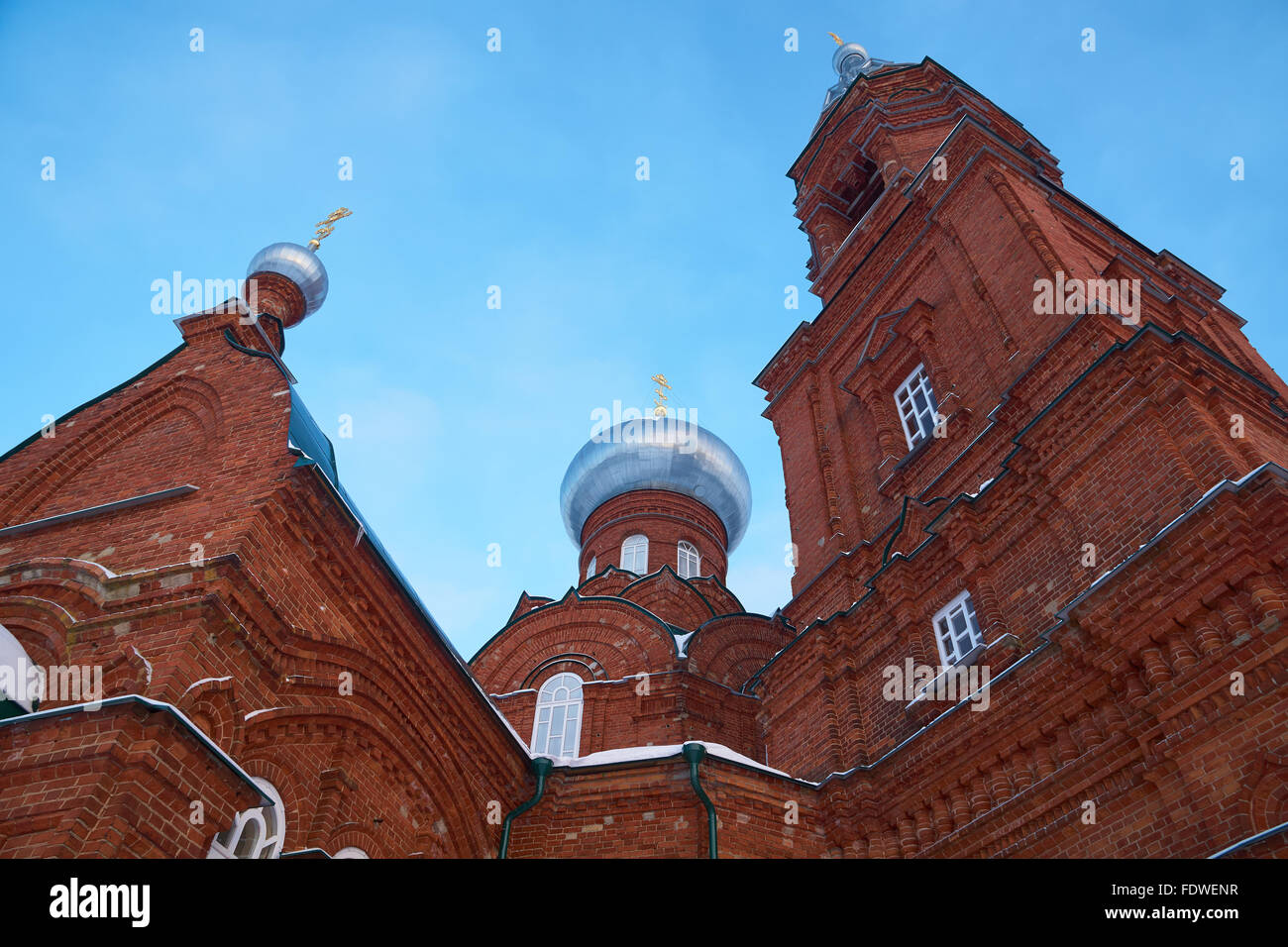Orthodox church in Russia. Shirkovo village in upper Volga, Tver region ...