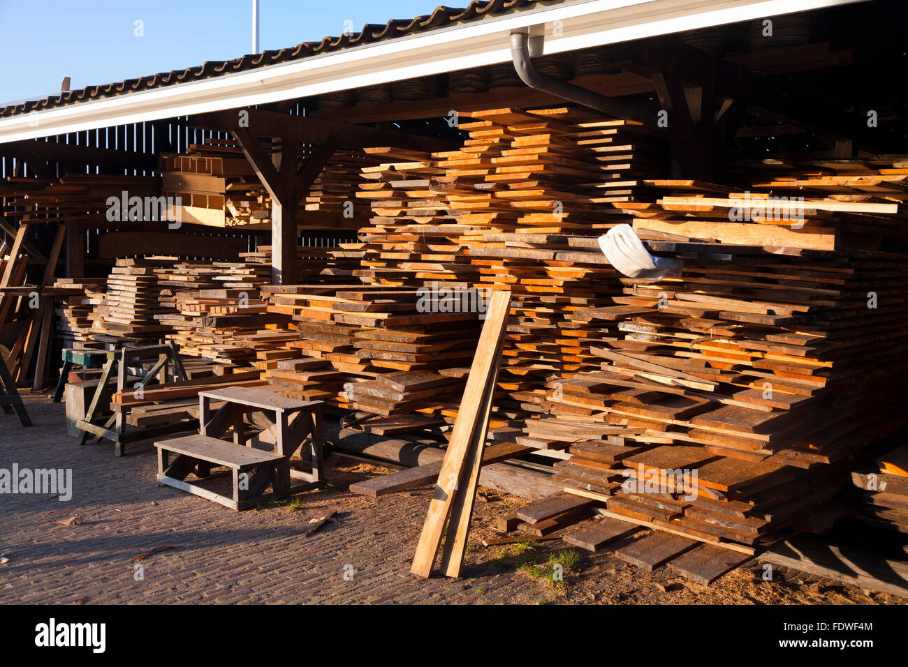 Traditional cut sawn wood at Het Jonge Schaap Sawmill / wind mills ...