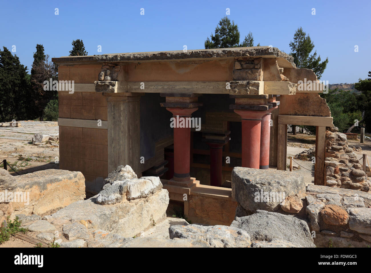 Crete, Knossos, palace complex of the Minoer, North Lustral Basin Stock ...