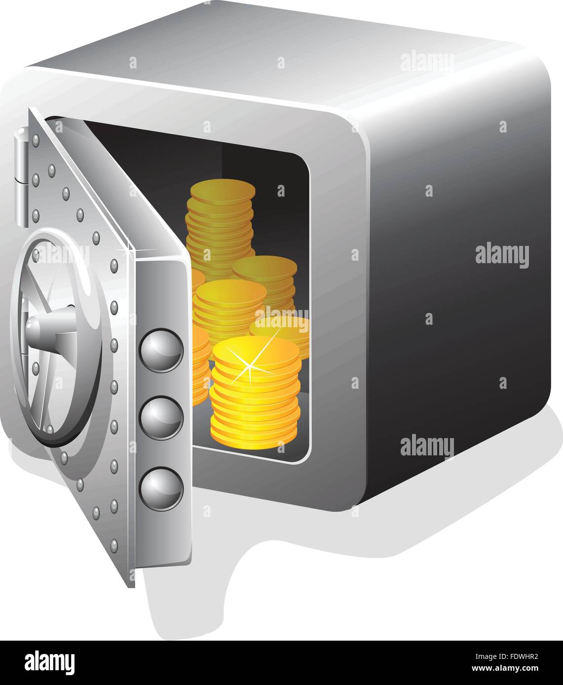 open safe with gold coins Stock Vector Image & Art - Alamy