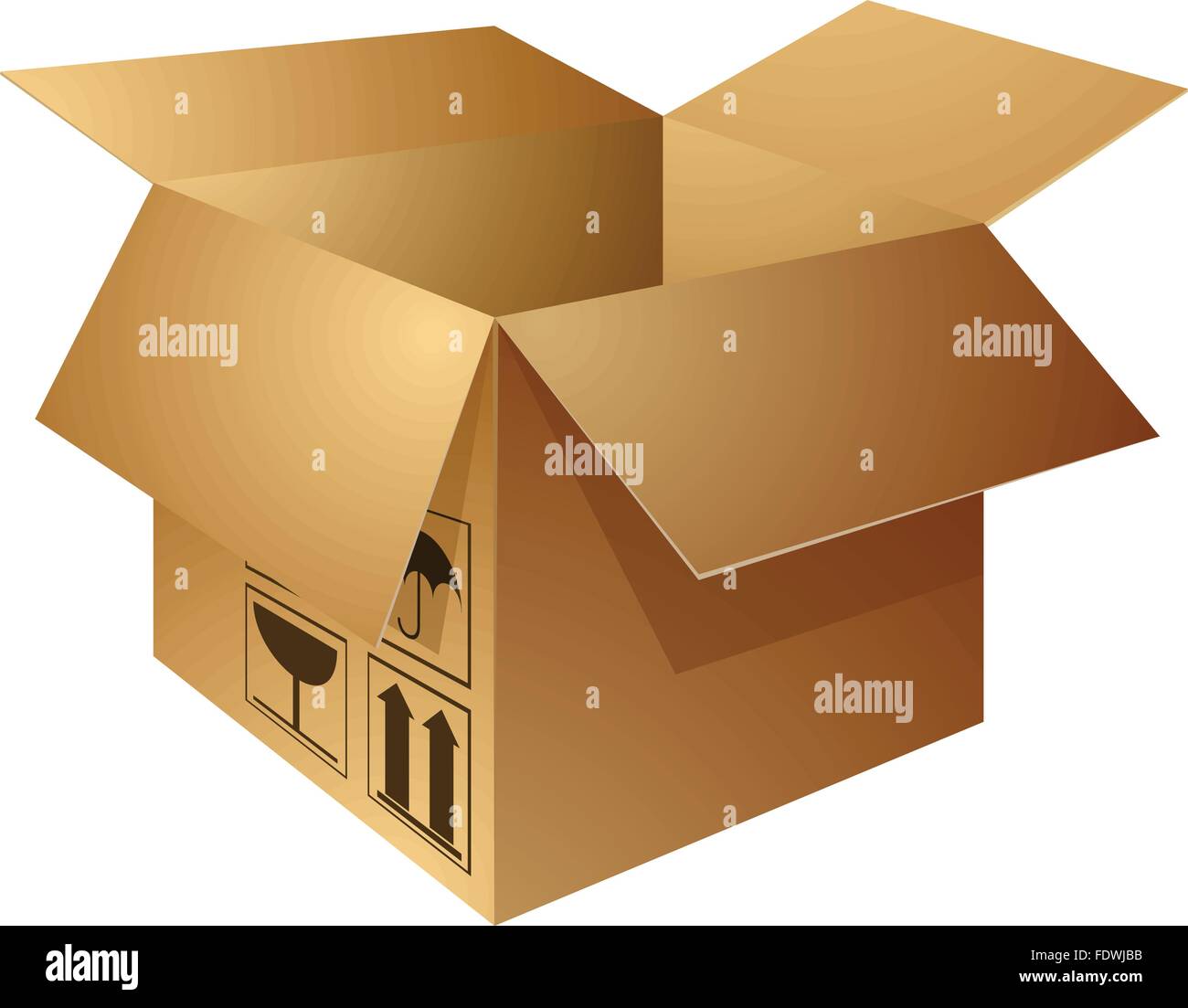 Opened brown paper box with shadow Stock Vector Image & Art - Alamy