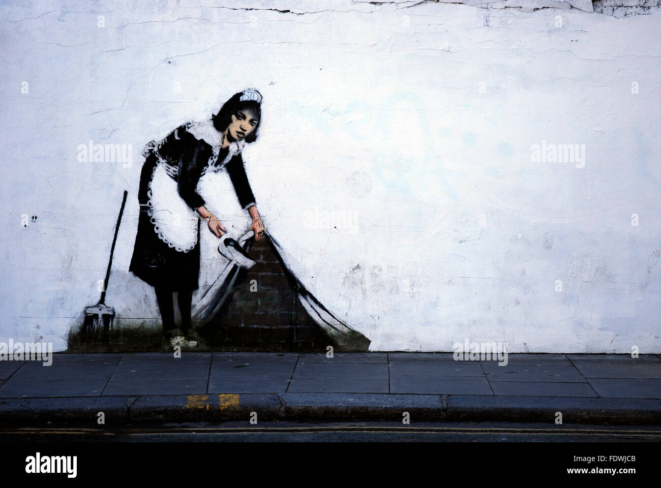 Maid in London by Banksy Stock Photo - Alamy