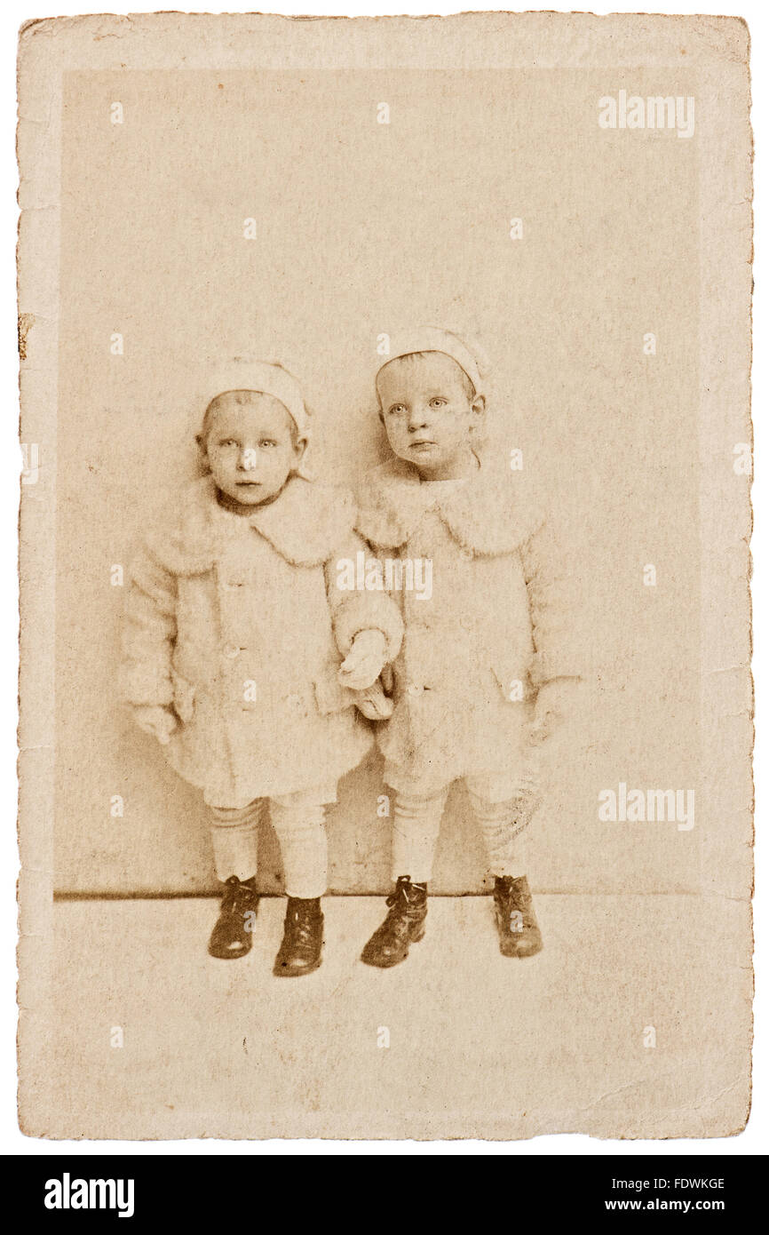 Cute kids. Nostalgic vintage picture Stock Photo - Alamy