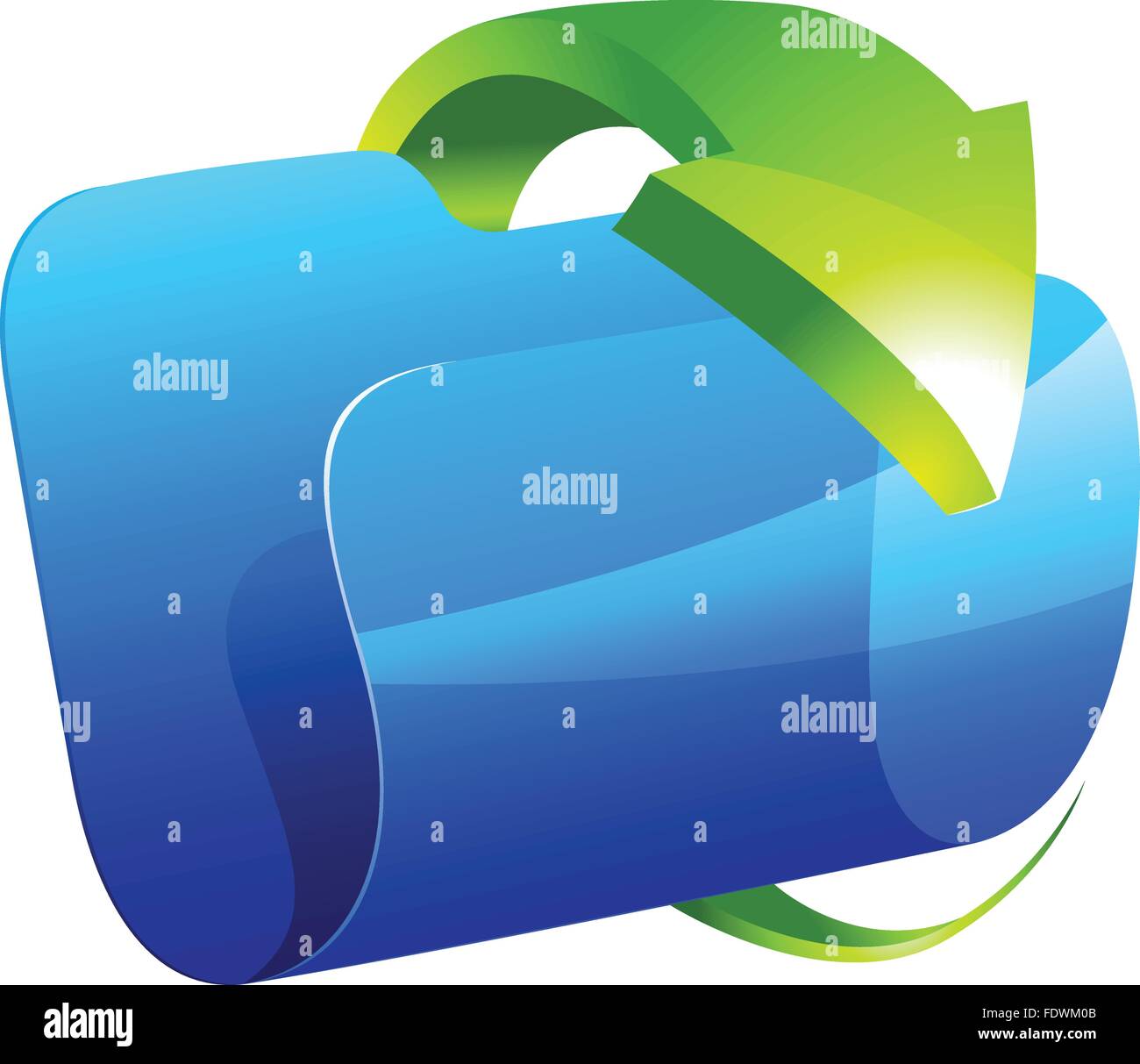 Blue folder icon with green arrow Stock Vector Image & Art - Alamy