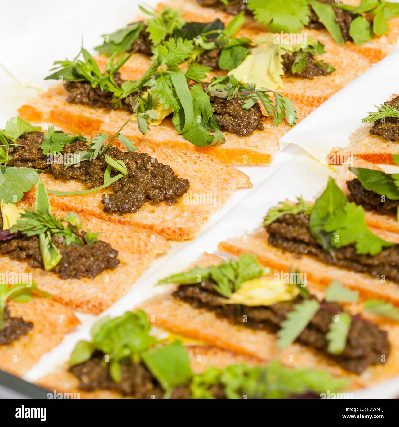 special gourmet starters finger food at celebration Stock Photo - Alamy