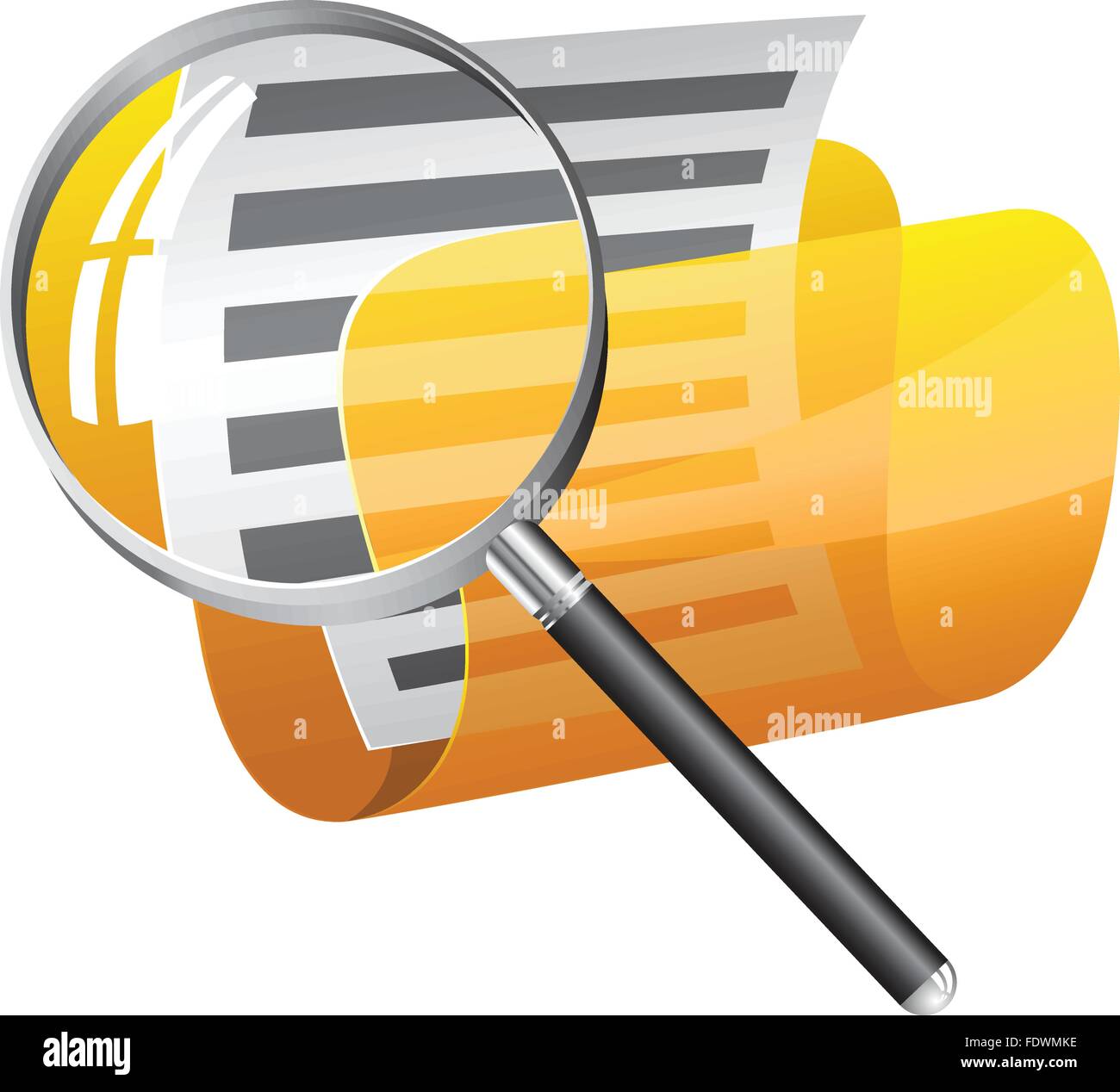 Yellow file folder with magnifying glass Stock Vector Image & Art - Alamy