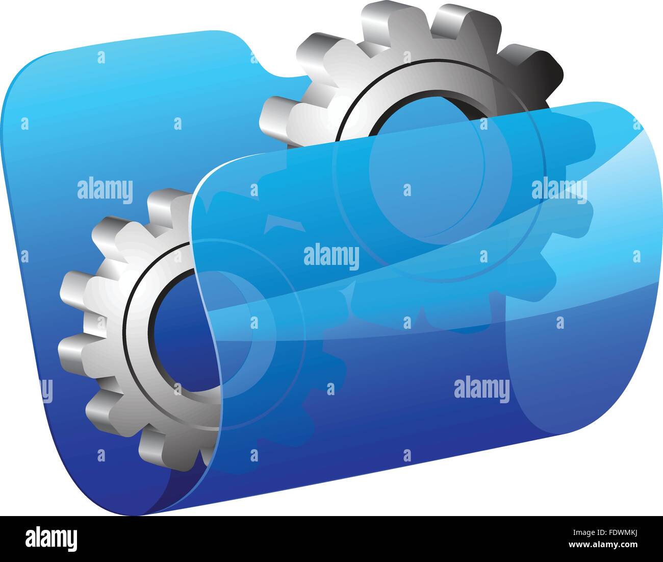 Blue folder with setting symbol Stock Vector Image & Art - Alamy