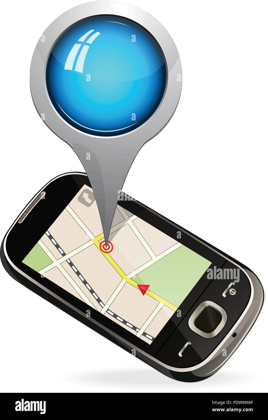 Smart phone maps navigation Stock Vector Image & Art - Alamy