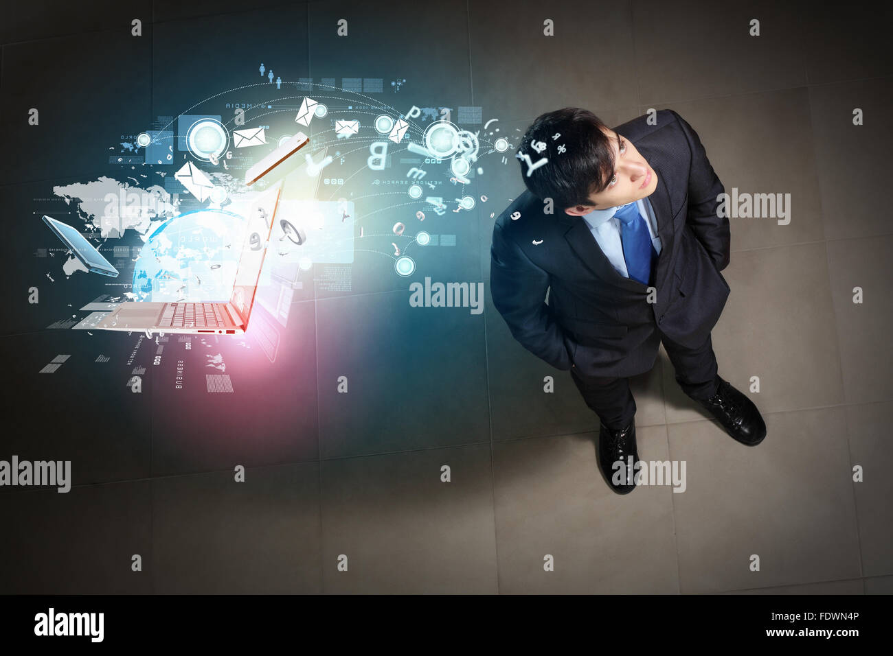 Top view of young businessman making decision Stock Photo - Alamy Top view of young businessman making decision Stock Photo - Alamy