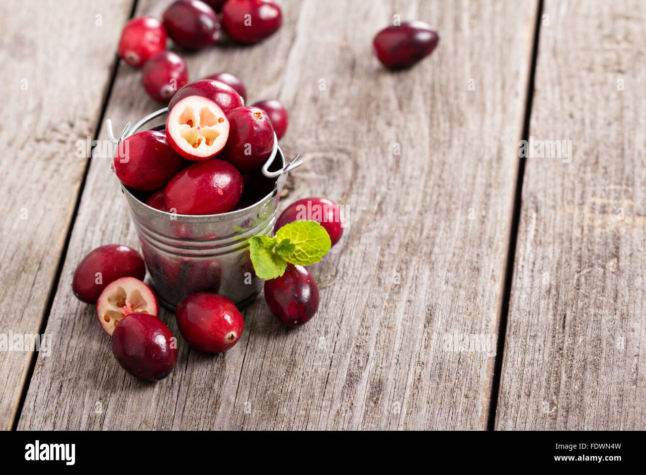 Fresh cranberries in a small decorative bucket Stock Photo - Alamy