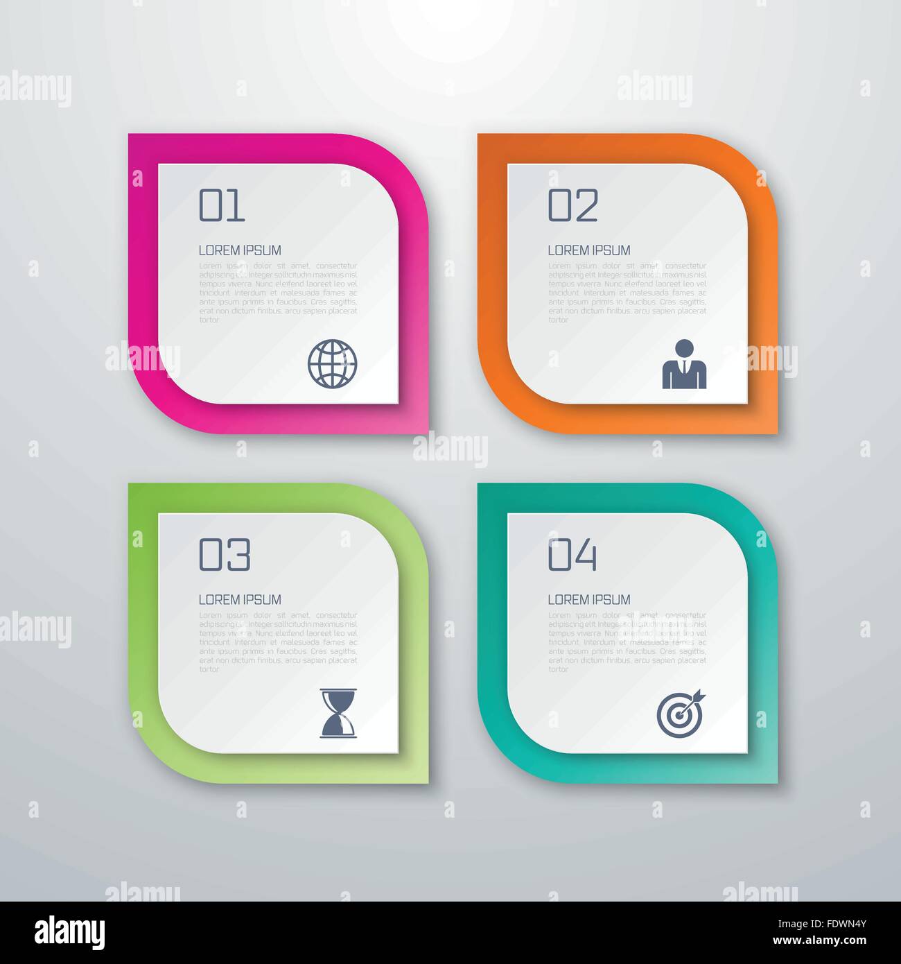Four 3d paper squares hi-res stock photography and images - Alamy