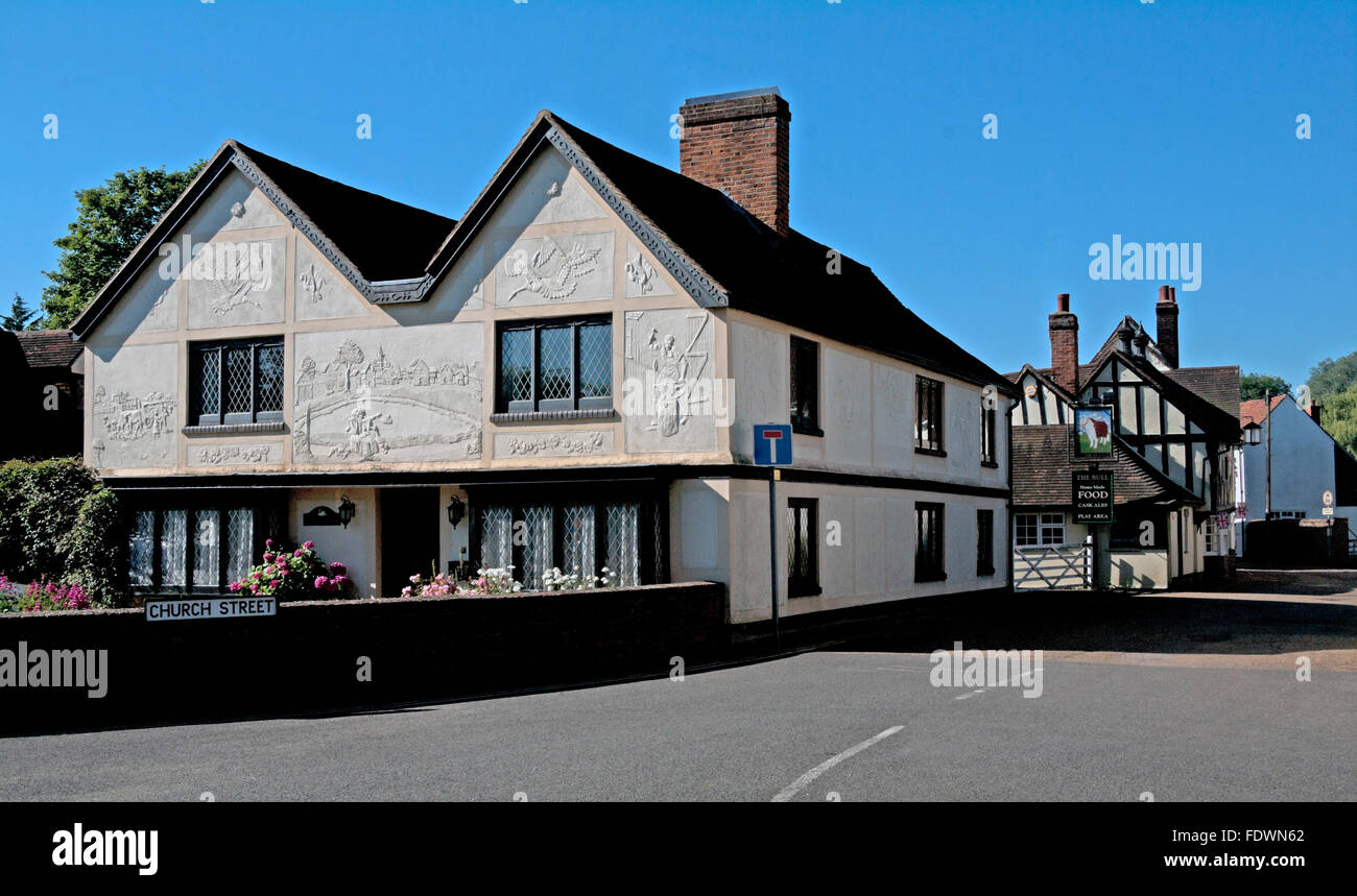 Blackmore, Traditional Pargetting on Cottage, Essex Stock Photo - Alamy