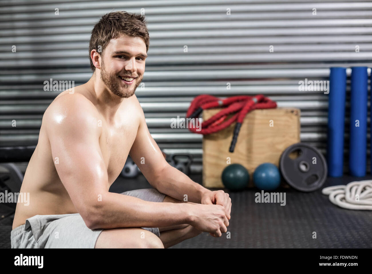 Fit man taking a break from working out Stock Photo - Alamy