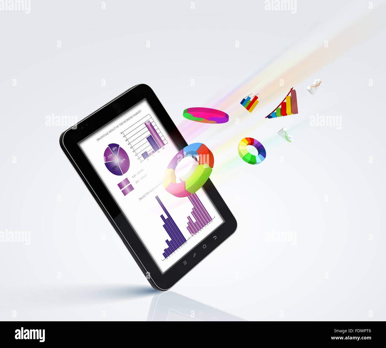 The Pad and three-dimensional graphics on gray background ...