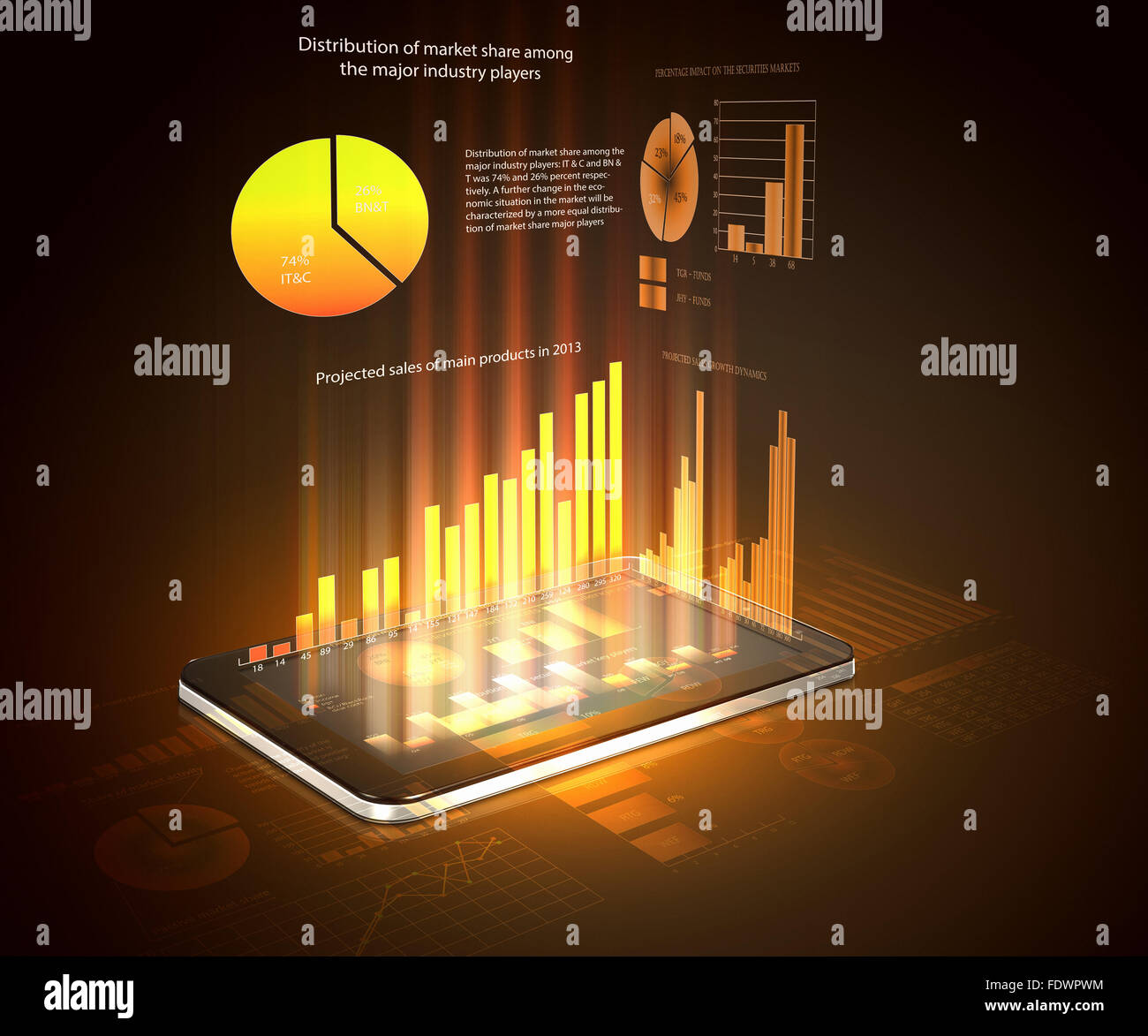 The Pad and three-dimensional graphics on black background ...