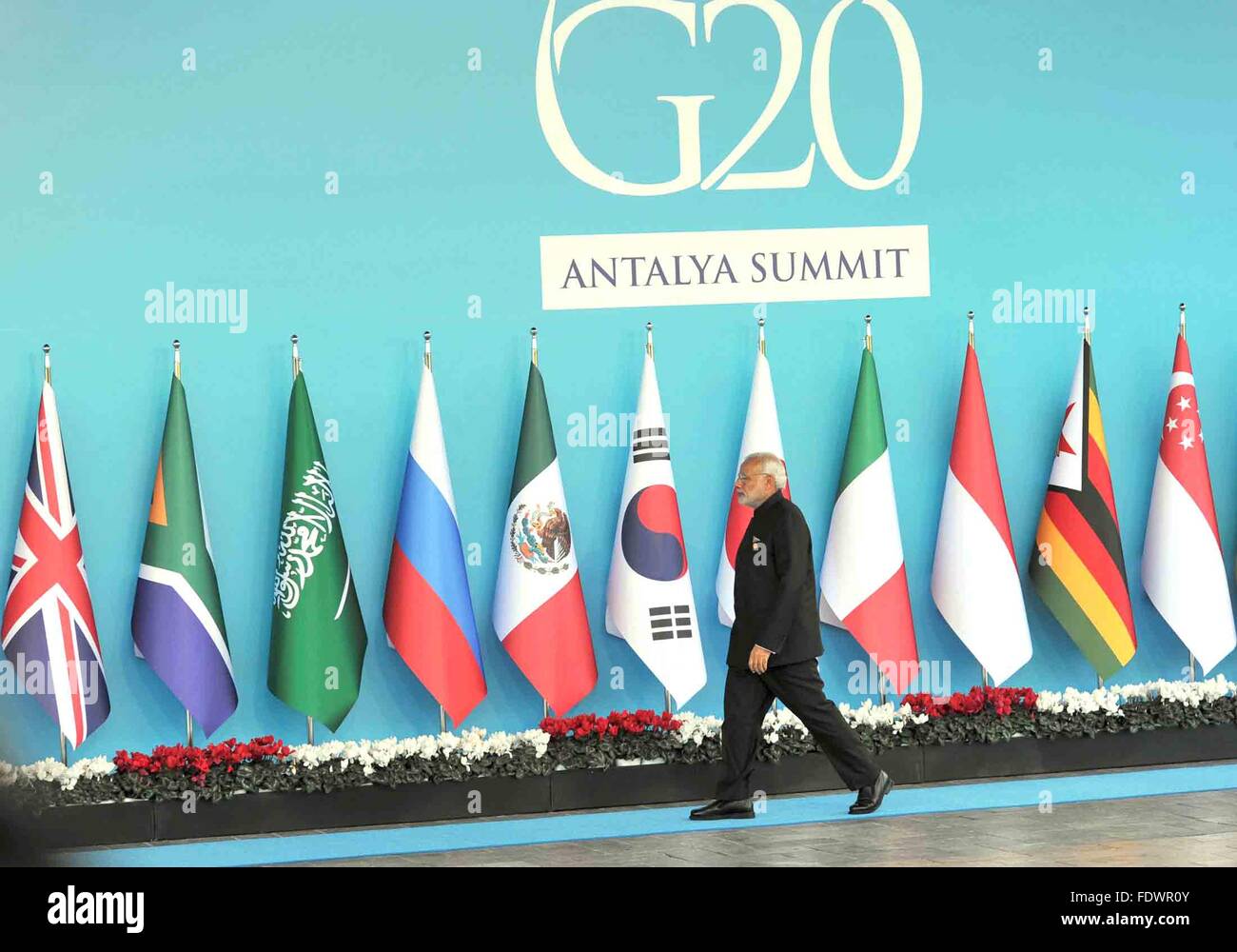 Indian Prime Minister Narendra Modi walks onstage to speak at the G20 ...