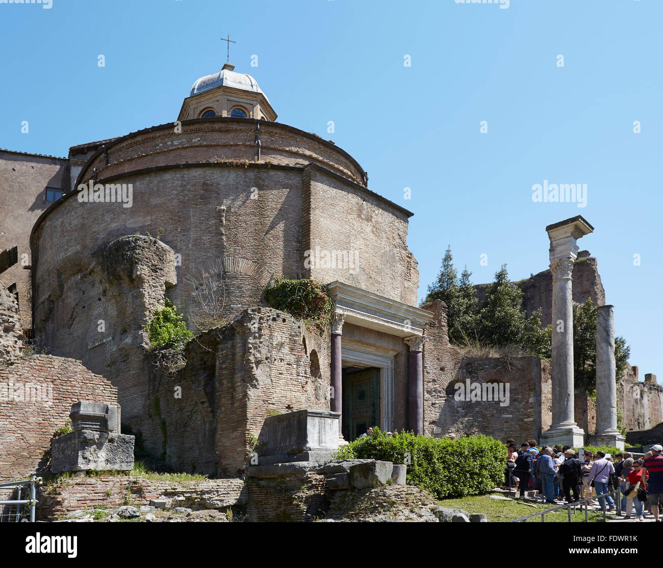 Rome the Forum and the temple of Romulus Stock Photo - Alamy