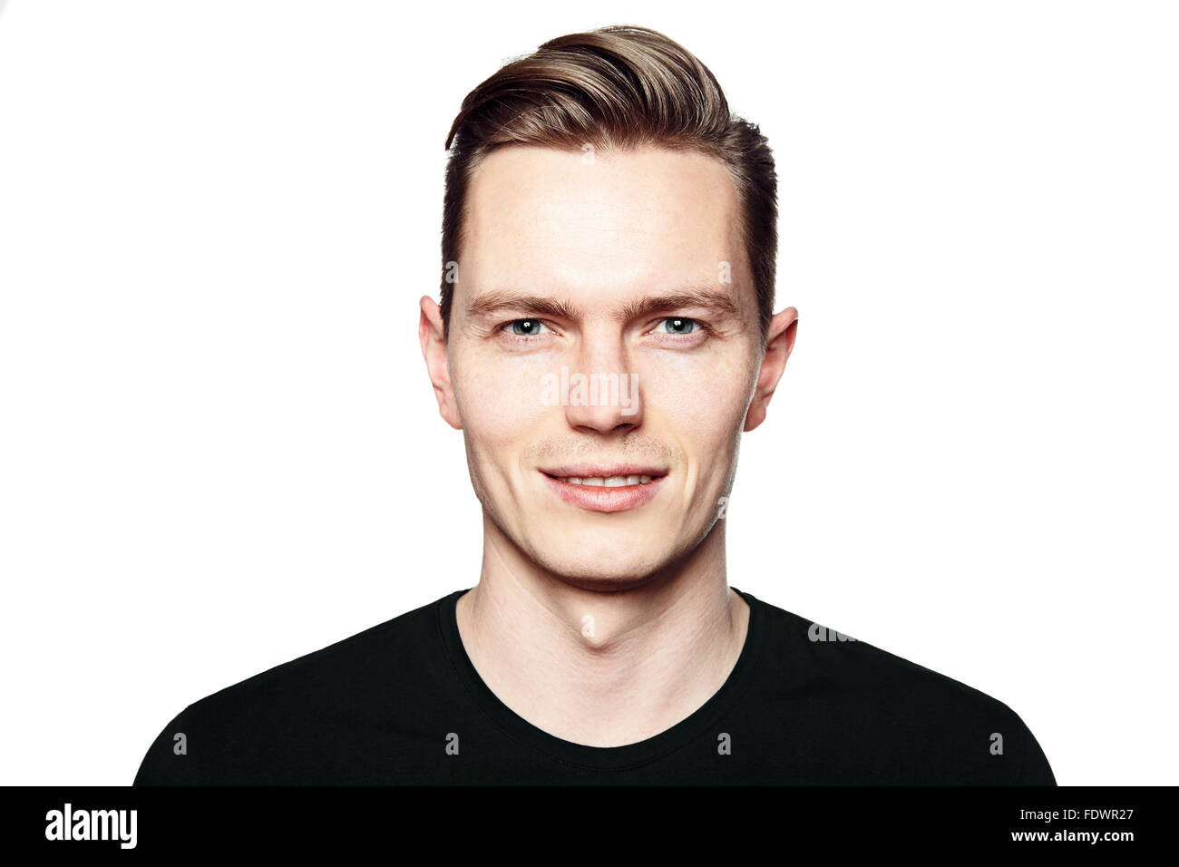 Studio shot of young handsome man. Isolated on white background ...