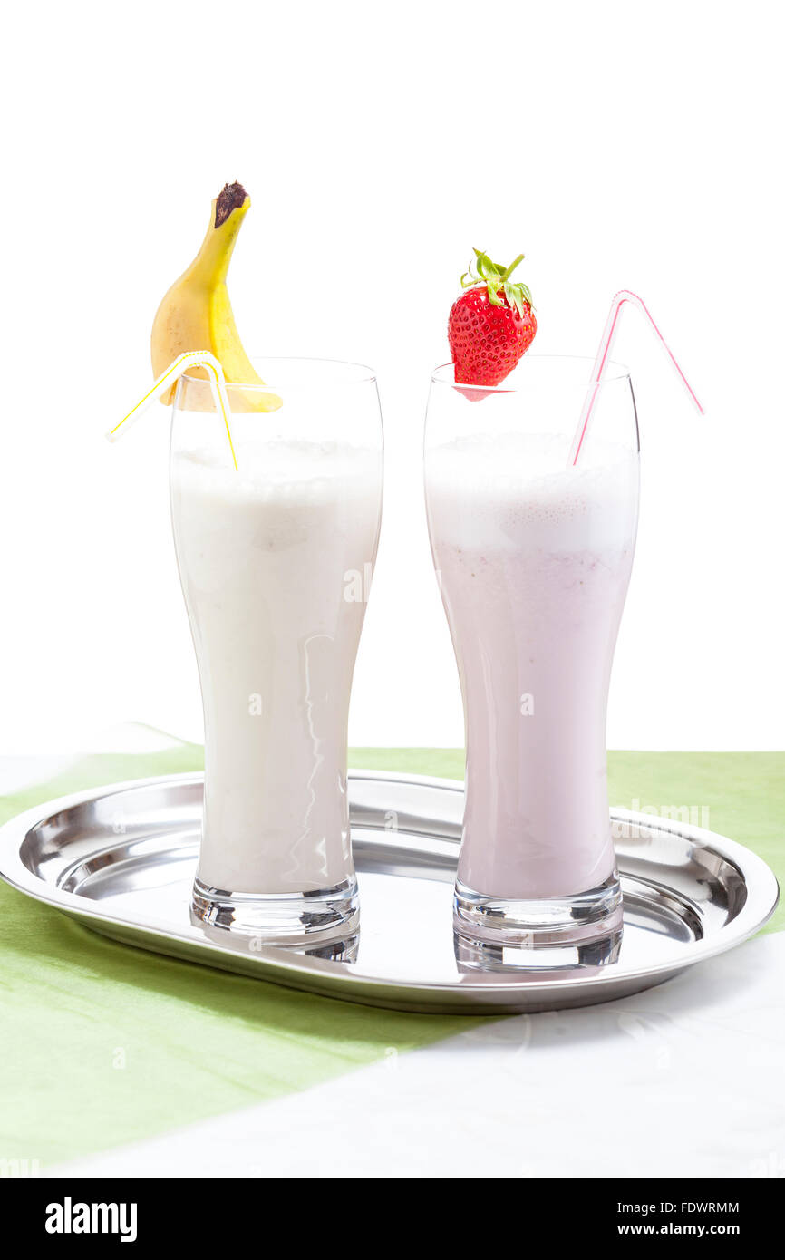 fresh healthy cold summer fruit milk shake Stock Photo - Alamy