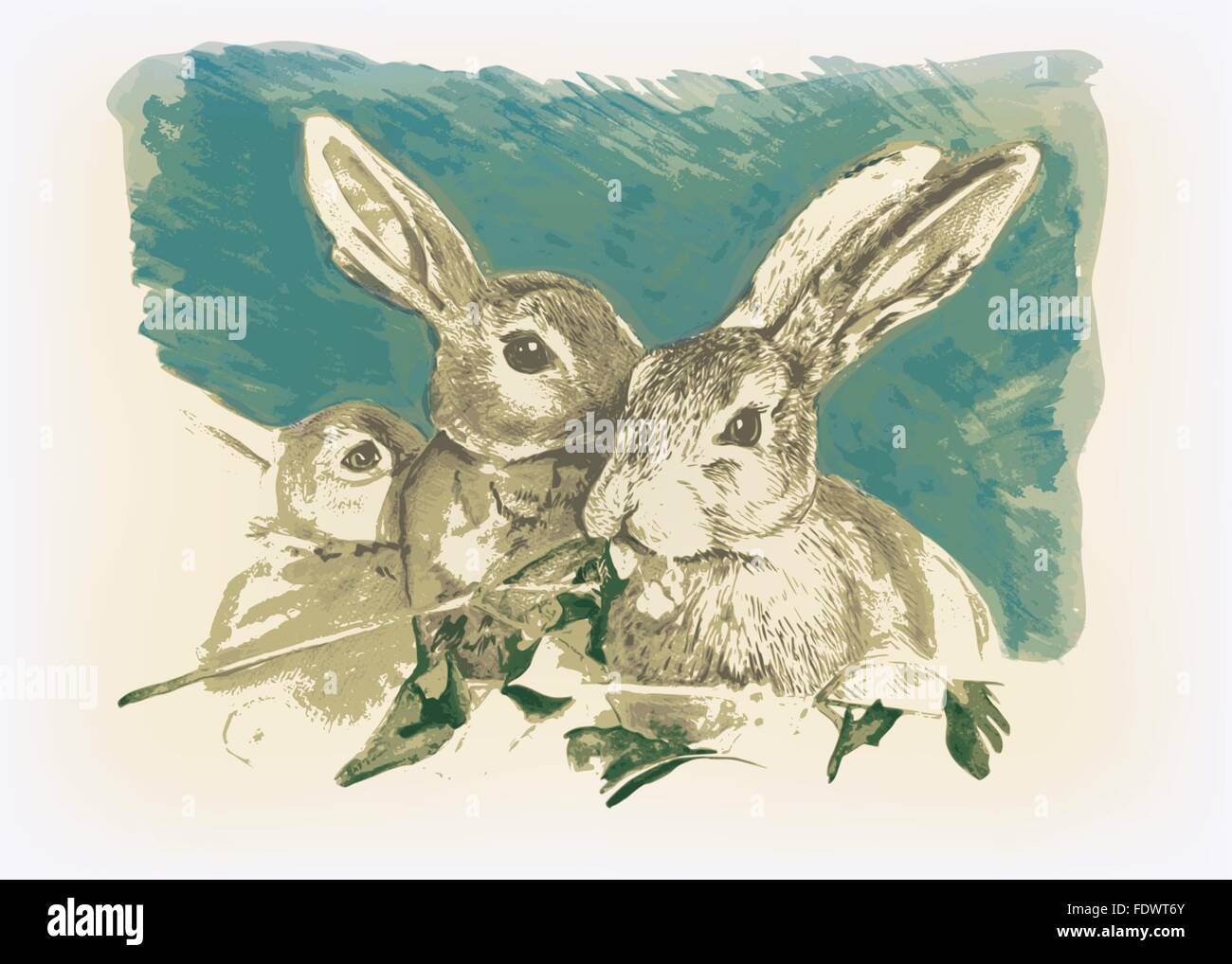 Three hares Stock Vector Images - Alamy