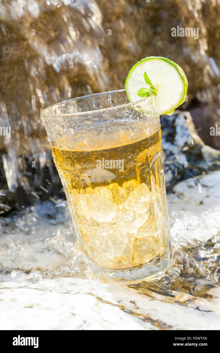 chilled cold lemonade in summer garden Stock Photo - Alamy