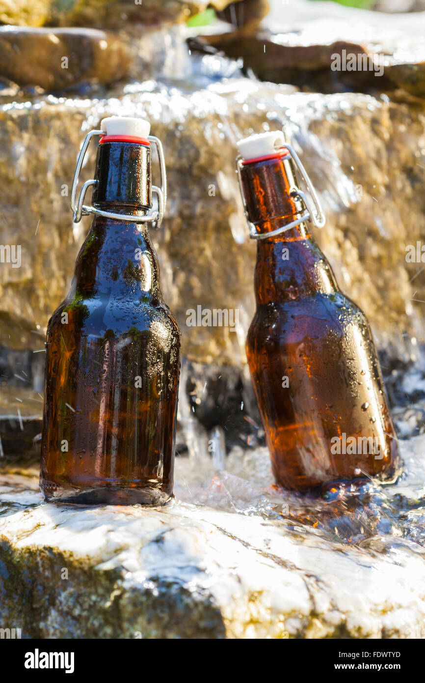 german chilled cold beer in garden Stock Photo - Alamy