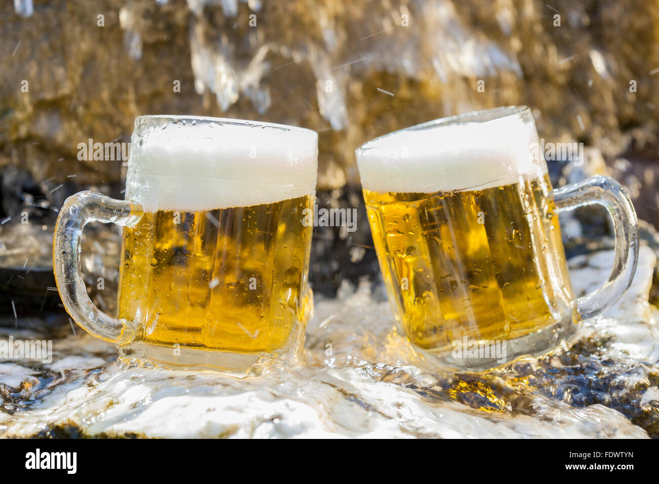 german chilled cold beer in garden Stock Photo - Alamy