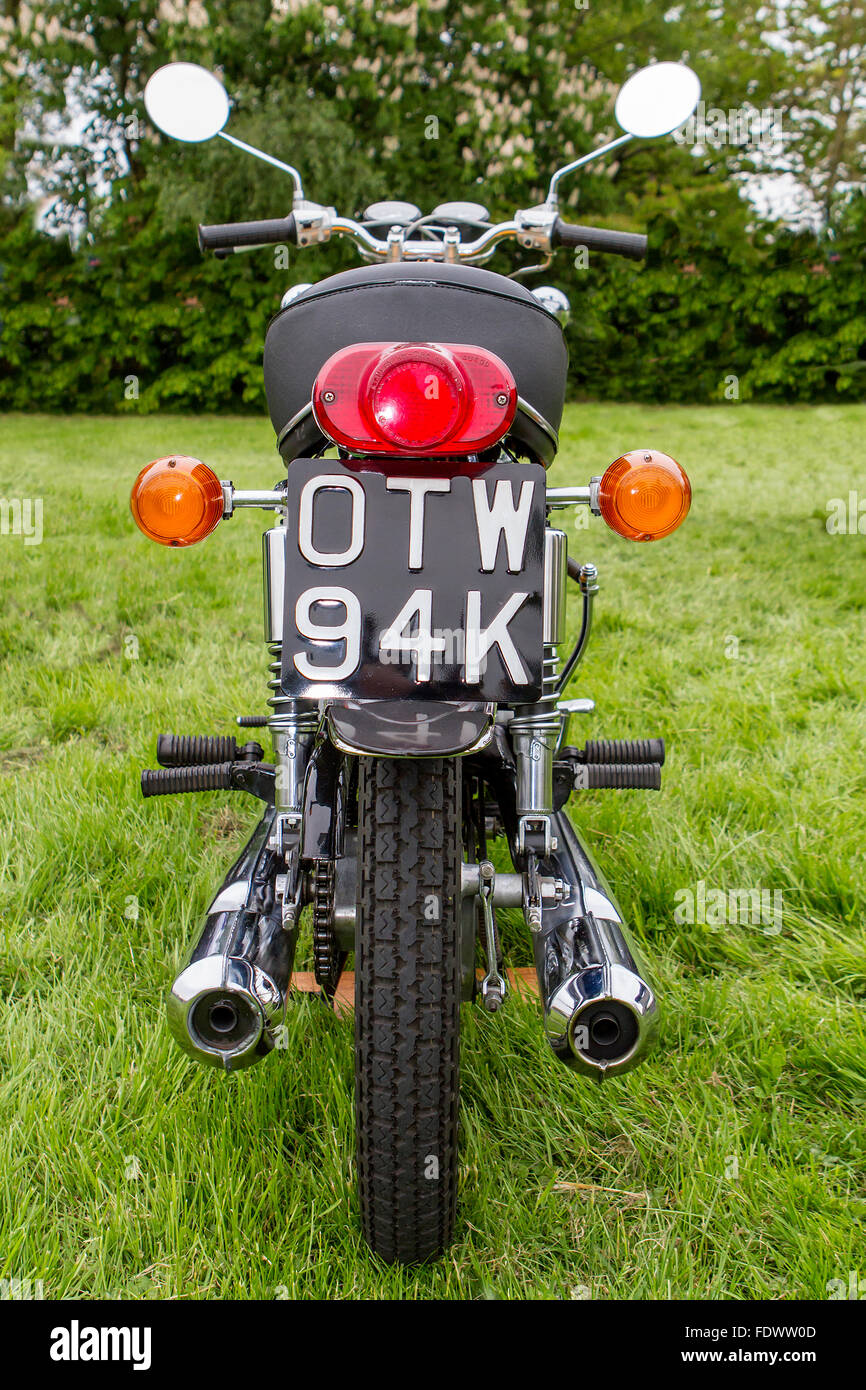 Rear view of a gold, 1971 Honda cb175 motorcycle Stock Photo - Alamy