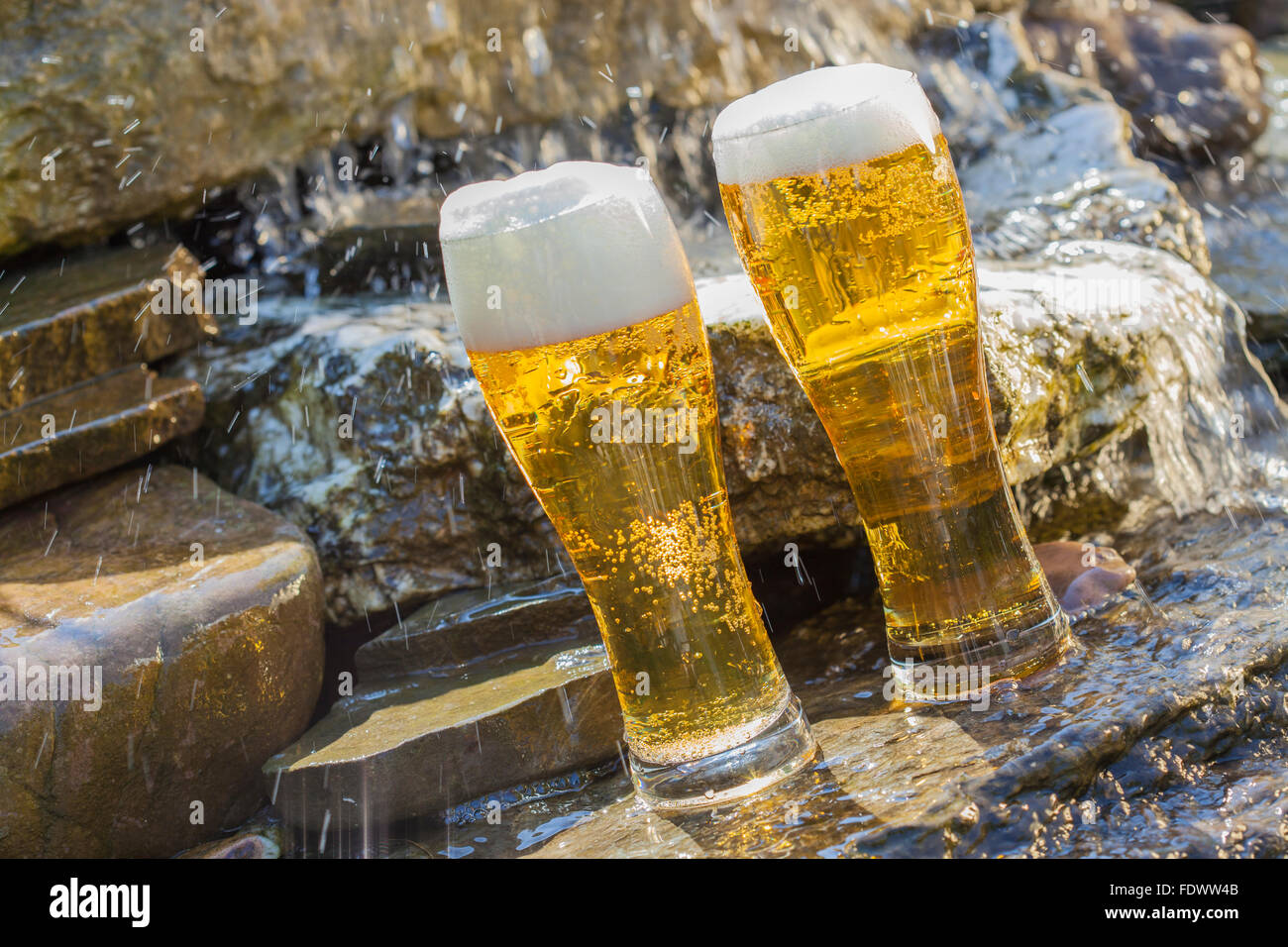 german chilled cold beer in garden Stock Photo - Alamy