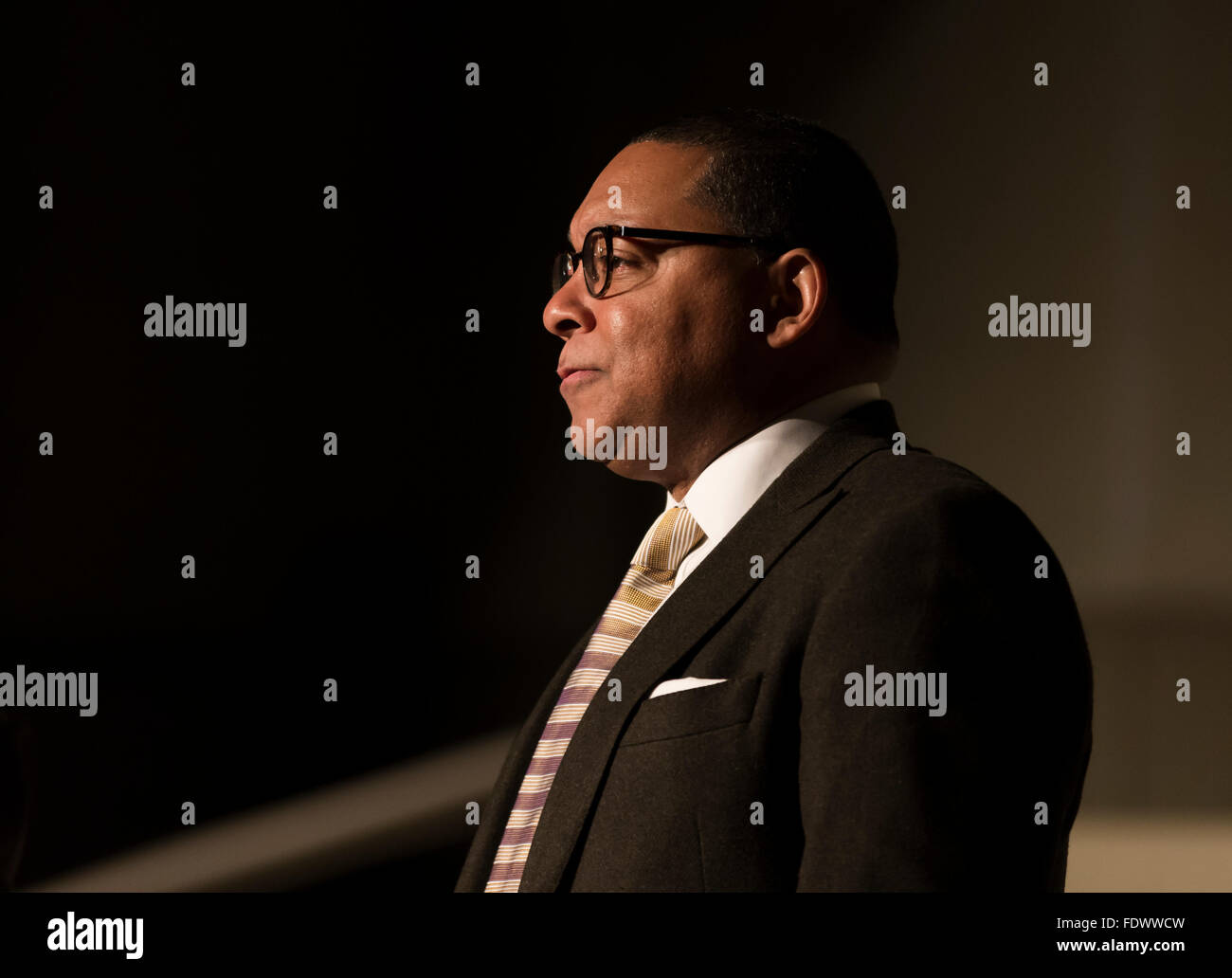 New York, NY - January 14, 2016: Wynton Marsalis plays trumpet at ...